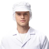 China White Dustproof Hat with Polyester Cotton Mesh for Food Factory Safety Hood for sale
