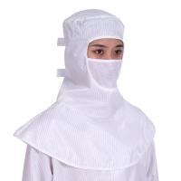 China KL-3016TQ Anti-Static ESD Working Cap with Breathable Mask Cleanroom Shawl Hood 100% Polyester for sale