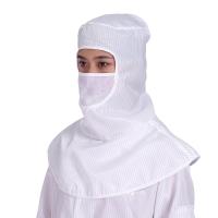 China KL-3016TQ Anti-Static ESD Working Cap with Breathable Mask Cleanroom Shawl Hood 100% Polyester for sale