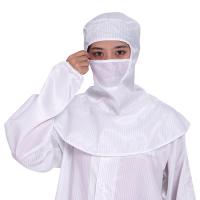 China KL-3016TQ Anti-Static ESD Working Cap with Breathable Mask Cleanroom Shawl Hood 100% Polyester for sale