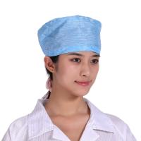 China ESD Anti Static Polyester Cotton Cap Machine Washable for Food Factory Cleanroom for sale