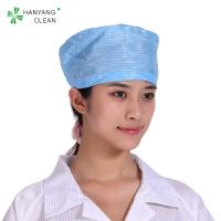China ESD Anti Static Polyester Cotton Cap Machine Washable for Food Factory Cleanroom for sale