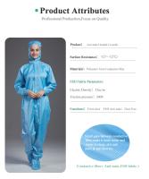 China ESD Antistatic Cleanroom Coverall 106-107 Ohm Surface Resistance Polyester Conductive Fiber for sale