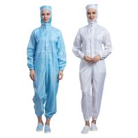 China Class 100 10000 Lint Free Washable Cleanroom Suit Three Piece Snap Antistatic for Pharmaceutical Electronics for sale