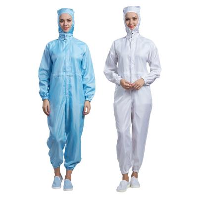 China Class 100 10000 Lint Free Washable Cleanroom Suit Three Piece Snap Antistatic for Pharmaceutical Electronics for sale