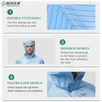 China Custom Size Lint Free ESD Cleanroom Coverall 106-107 Ohm Surface Resistance Antistatic Suit for sale