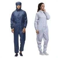 China Reusable Anti-Static Cleanroom Coverall 106-107 Ohm Surface Resistance Adjustable Waist S-4XL for sale