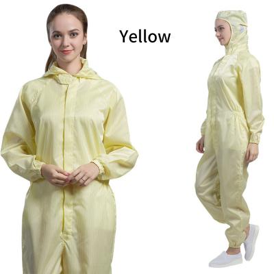 China Custom Size ESD Cleanroom Coverall 106-107Ohm Surface Resistance Antistatic Polyester for sale