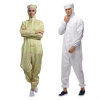 China Wholesale Custom Logo Washable ESD Cleanroom Coverall 106-107Ohm Surface Resistance for sale