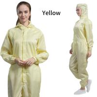 China Wholesale Custom Logo Washable ESD Cleanroom Coverall 106-107Ohm Surface Resistance for sale