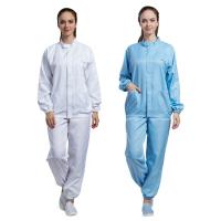 China Antistatic ESD Cleanroom Suit Polyester Pongee Fabric Dust-Free Food Processing Uniform 1106 for sale