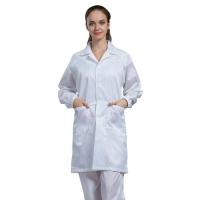 China Unisex Washable ESD Gown Cleanroom Anti Static Clothing 100pcs for sale