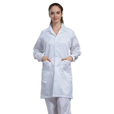 China Unisex Washable ESD Gown Cleanroom Anti Static Clothing 100pcs for sale