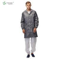 China Unisex Polyester ESD Smock Cleanroom Anti Static Gown 52x34x54 cm ESD Protection for sale