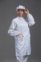 China Reusable Anti Static ESD Cleanroom Labcoat White Conductive Fiber 5mm Grid Hospital for sale