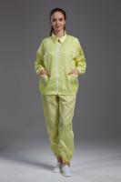 China Anti Static ESD Garment Reusable Class1000 Cleanroom Jacket and Pants Multicolor 108gsm for sale