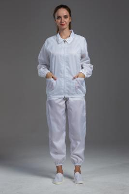 China Anti Static ESD Garment Class1000 Reusable Lapel Jacket and Pants Set for SMT Workshop for sale