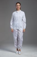China Anti Static ESD Garments White Jacket and Pants Dust Free 108gsm for Electronic Industry for sale