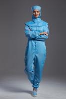 China Anti Static ESD Gown 98% Polyester 2% Conductive Fiber Reusable Cleanroom Garment for sale