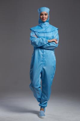 China Anti Static ESD Gown 98% Polyester 2% Conductive Fiber Reusable Cleanroom Garment for sale