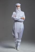 China Class1000 Hooded Anti-Static ESD Overalls - 0.36kg Set Weight, 92-95% Particle Barrier Efficiency for Clean Rooms for sale