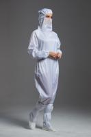 China Class1000 Hooded Anti-Static ESD Overalls - 0.36kg Set Weight, 92-95% Particle Barrier Efficiency for Clean Rooms for sale
