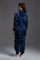 China Antistatic ESD Cleanroom Coverall Dark Blue with Hoods - 0.36kg Weight, 108g/m² GSM, 2% Conductive Fiber for sale