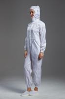 China Anti Static ESD Autoclavable Cleanroom Coverall with Hood Class 100 108gsm for sale