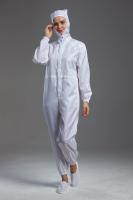 China Anti Static ESD Autoclavable Cleanroom Coverall with Hood Class 100 108gsm for sale