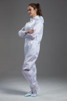 China Anti Static ESD Autoclavable Cleanroom Hooded Coverall with Shoes Cover Class 100 for sale