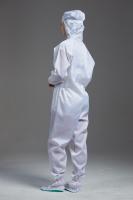 China Anti Static ESD Cleanroom Hooded Coverall White with Shoes Cover Class 100 108gsm for sale