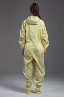 China Anti Static Autoclavable ESD Yellow Hooded Coverall with Shoes Cover for Class 100 Cleanroom for sale