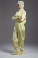 China Antistatic ESD Autoclavable Hooded Yellow Coverall with Shoes Cover Class 100 Cleanroom for sale