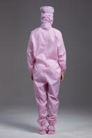 China Anti Static ESD Cleanroom Pink Coverall with Hood 108gsm Class 100 for sale