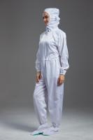 China ESD Anti Static Class 100 Cleanroom Coverall with Hood and Shoe Covers for Pharmaceutical Use for sale