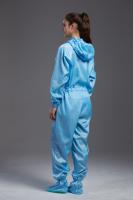 China Anti Static ESD Autoclavable Cleanroom Blue Coverall with Hood and Shoes Cover Class 100 for sale