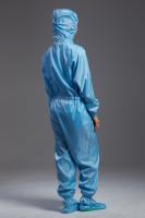 China Cleanroom ESD Antistatic Unisex Sterilization Coverall with Hood Blue for Class 100 Workshop for sale