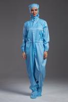 China Cleanroom ESD Antistatic Unisex Sterilization Coverall with Hood Blue for Class 100 Workshop for sale