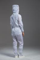 China Antistatic ESD Autoclave Side Open Hooded Coverall White with Mask Class 100 Cleanroom for sale