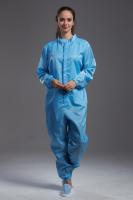 China Anti Static ESD Reusable Autoclavable Coverall 98% Polyester 2% Conductive Fiber for Class 1000 Cleanroom for sale