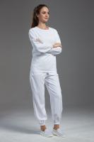 China Antistatic ESD Autoclavable T-Shirt and Pants Workwear White 108gsm for Pharmaceutical Workshop for sale