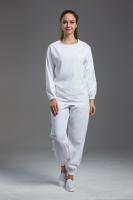 China Antistatic ESD Autoclavable T-Shirt and Pants Workwear White 108gsm for Pharmaceutical Workshop for sale