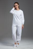 China Antistatic ESD Autoclavable T-Shirt and Pants Workwear White 108gsm for Pharmaceutical Workshop for sale