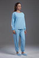 China ESD Anti Static Cleanroom Autoclavable Reusable T Shirt Workwear Blue for Class 1000 for sale