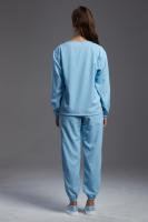 China ESD Anti Static Cleanroom Autoclavable Reusable T Shirt Workwear Blue for Class 1000 for sale