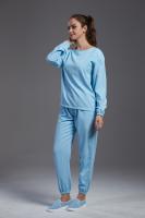 China ESD Anti Static Cleanroom Autoclavable Reusable T Shirt Workwear Blue for Class 1000 for sale