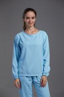 China Anti Static ESD Cleanroom Garment Reusable Autoclave Underwear Blue Class 100 108gsm for sale