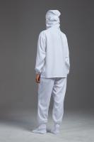 China ESD Antistatic Reusable Autoclave Cleanroom Hooded Coverall Suit White Class 100 108gsm for sale