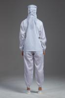 China Anti Static Cleanroom ESD Sterilized White Jacket and Pant Non-Zipper Class 1000 108 GSM for sale