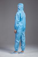 China Anti Static ESD Cleanroom Sterile Jacket Pant Hood Non-Zipper Class 1000 108gsm for sale